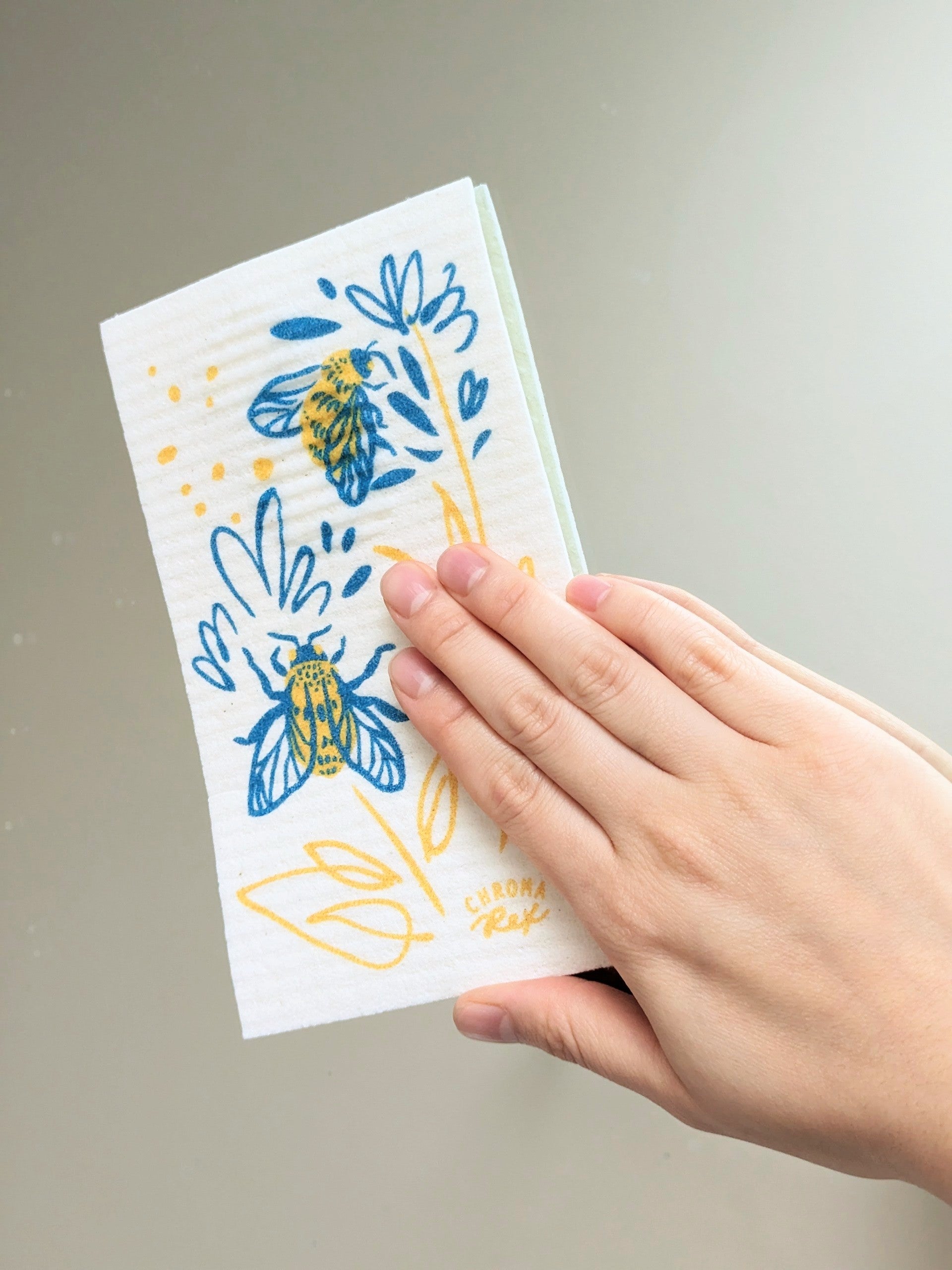 "Bumble Bees" Sponge Cloths SET OF 3 – Chroma Rex